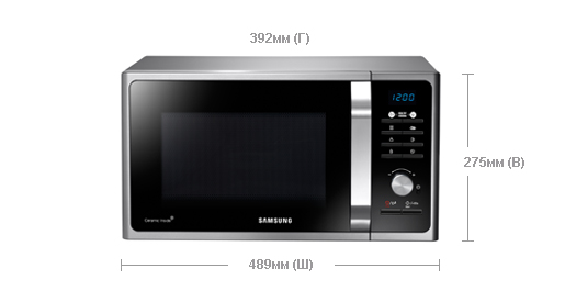 Микроволновка самсунг электронная с грилем Samsung MG23F302TAS